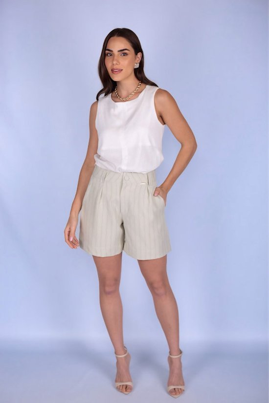 Bermuda Feminino Listras Verde